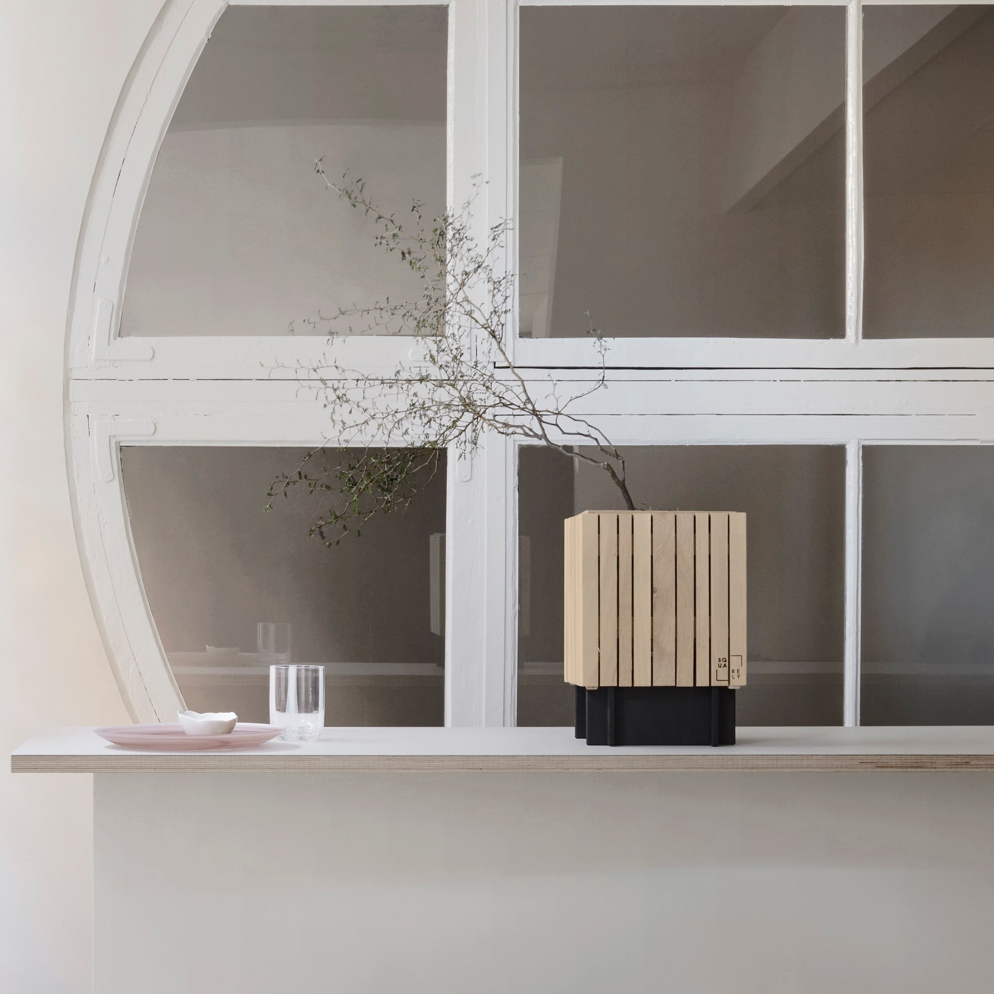 GrowOn Natural Oak | Shop SQUARELY sustainable design self-watering planter